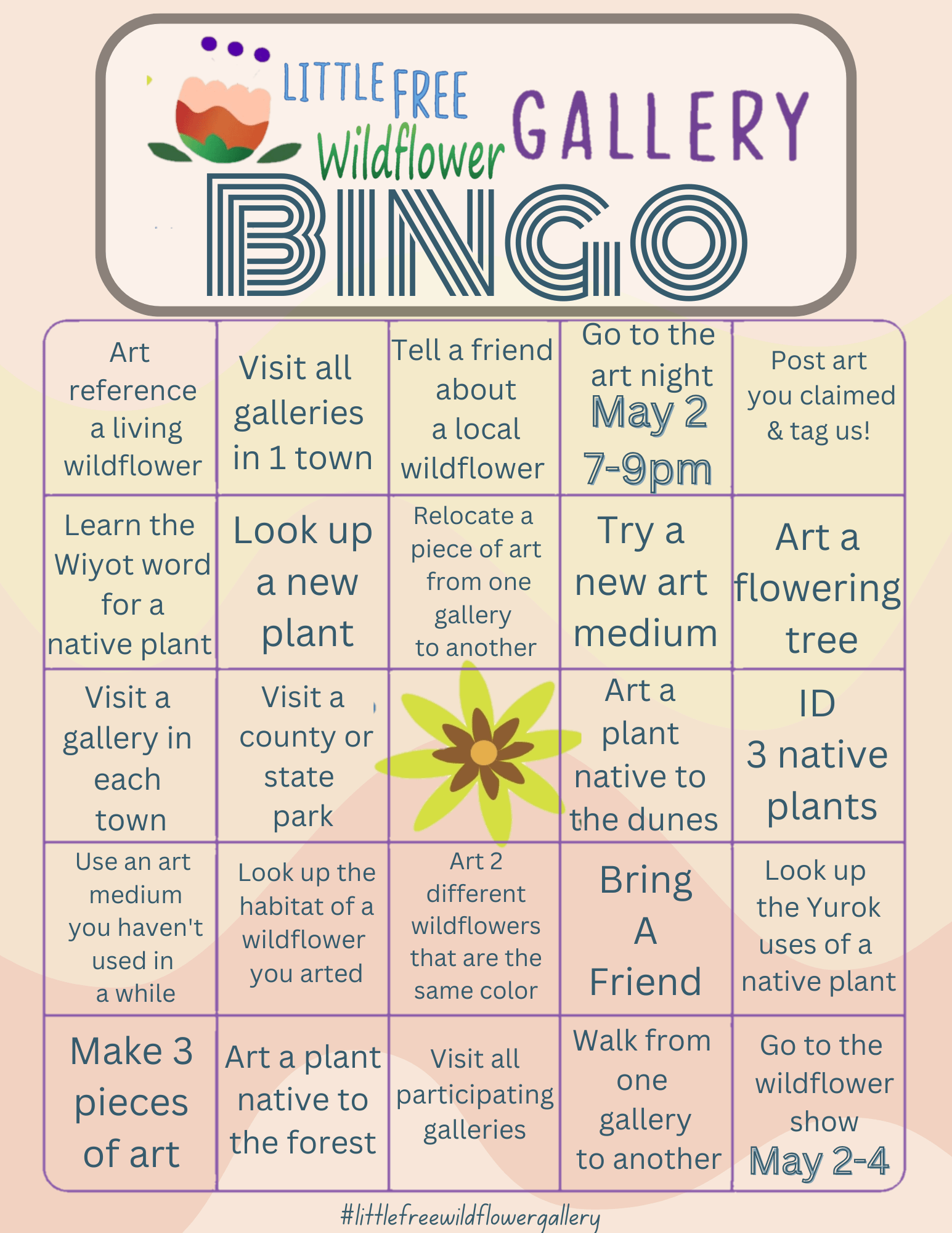 Wildflower ArtShare April Bingo - North Coast California Native Plant ...
